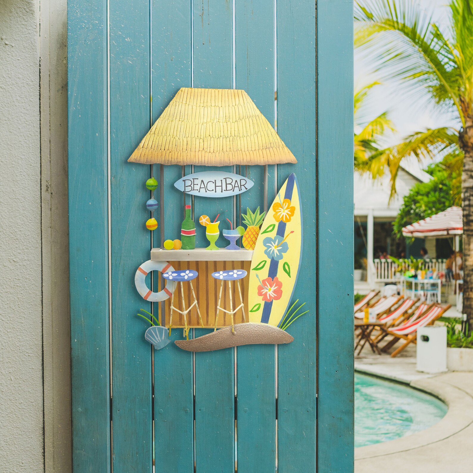 Beach Bar Shack Metal Wall Art CA709 | Etsy