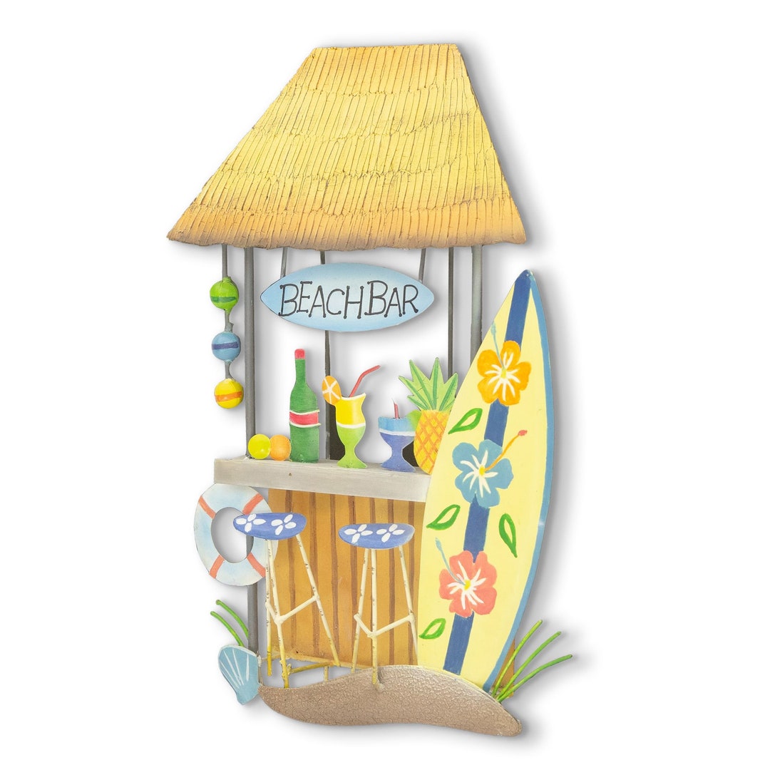 Beach Bar Shack Metal Wall Art CA709 - Etsy