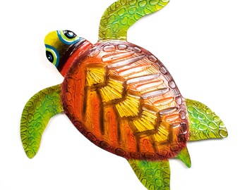 Copper Sea Turtle/coastal Art/metal Nautical Decor/hand Hammered ...