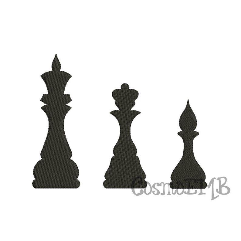 4 Size Chess Piece Silhouette Embroidery Design Machine - Etsy