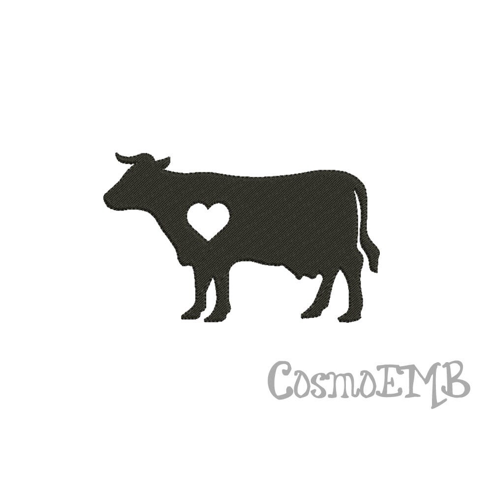 7 Size Cow Silhouette Embroidery Design Machine Embroidery | Etsy