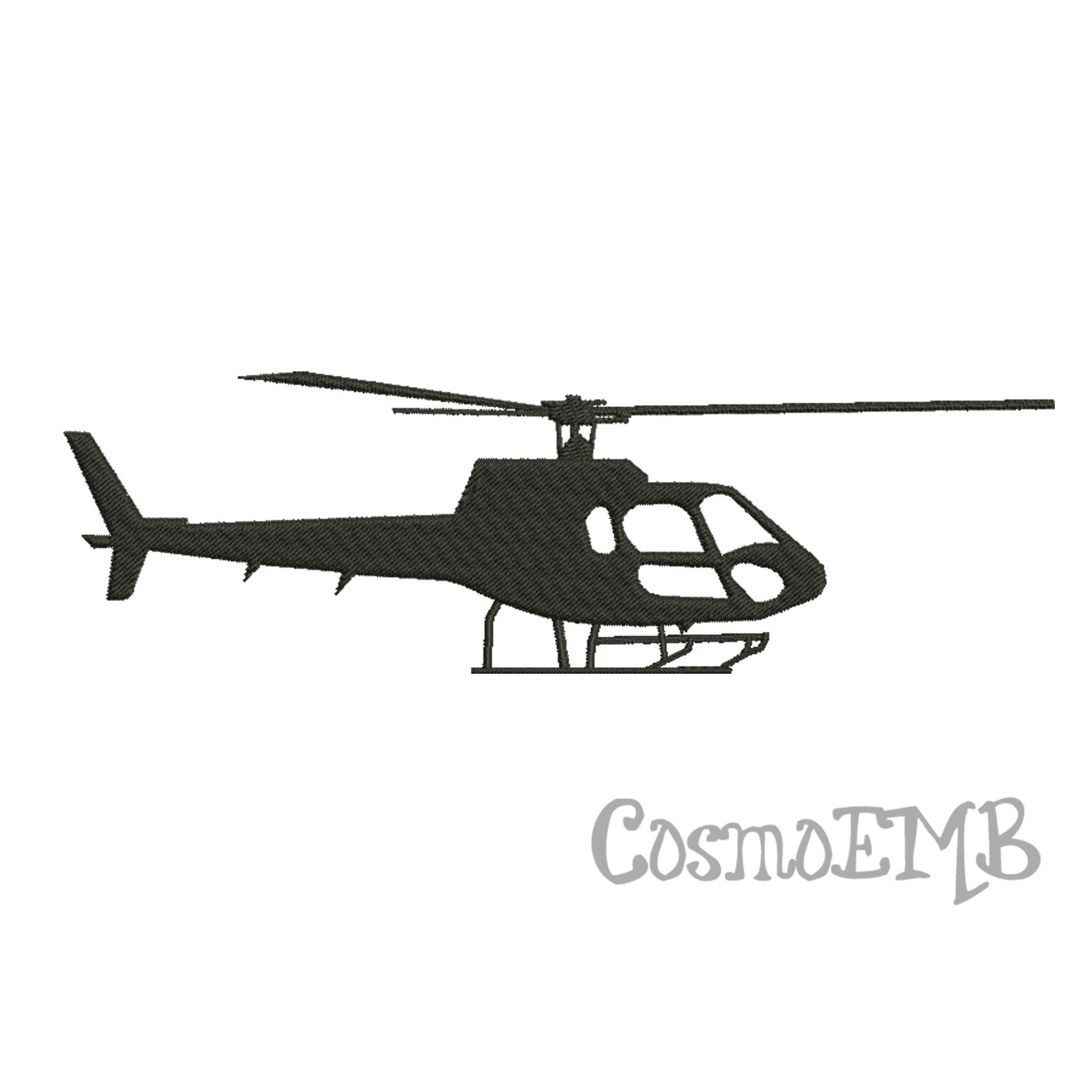 7 Size Helicopter Silhouette Embroidery Design Machine Embroidery ...