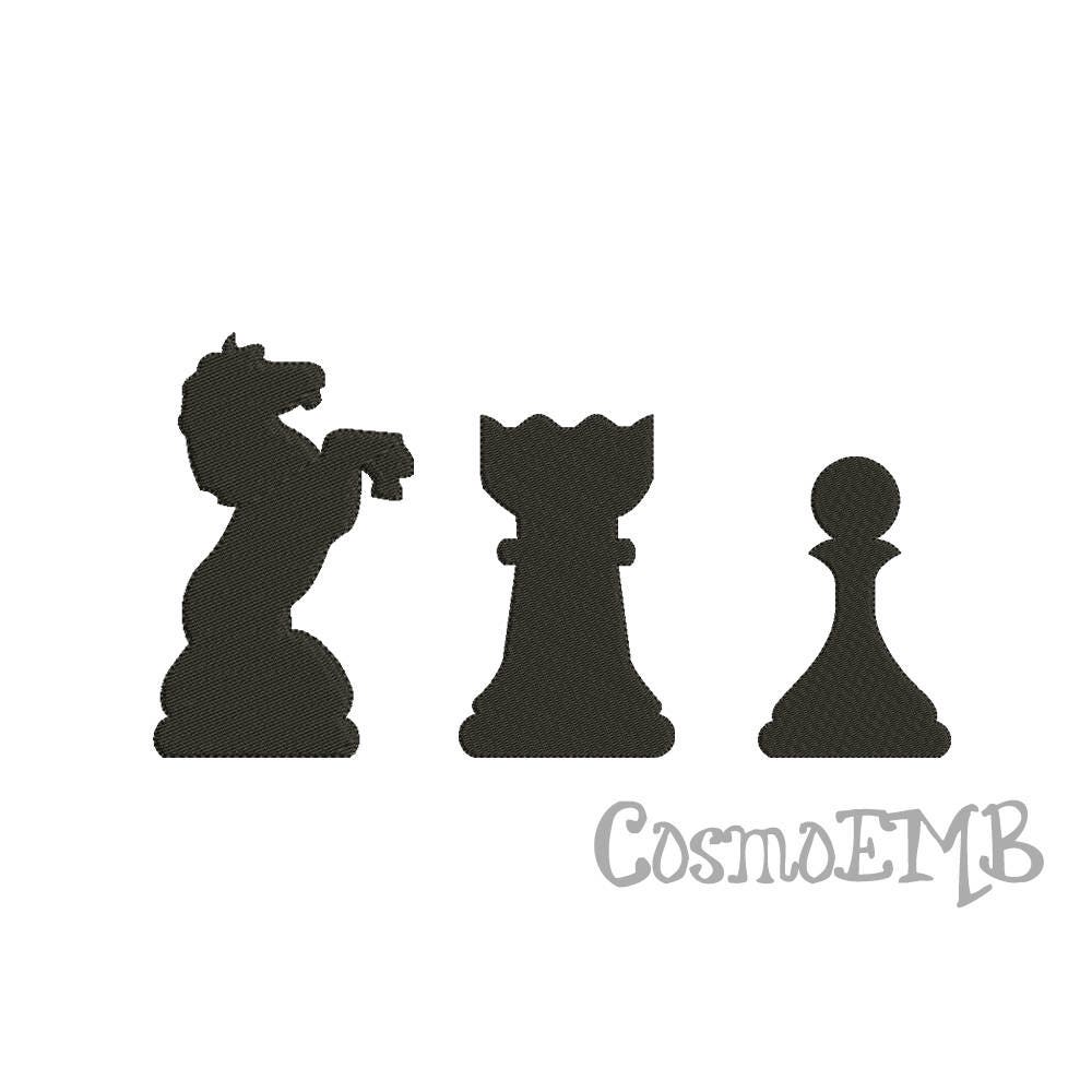 4 Size Chess Piece Silhouette Embroidery Design Machine | Etsy Canada