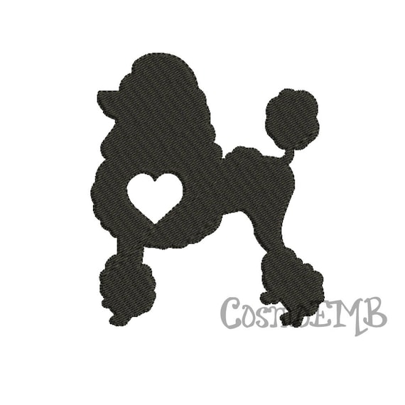 6 Size Poodle silhouette Embroidery design Machine Embroidery | Etsy