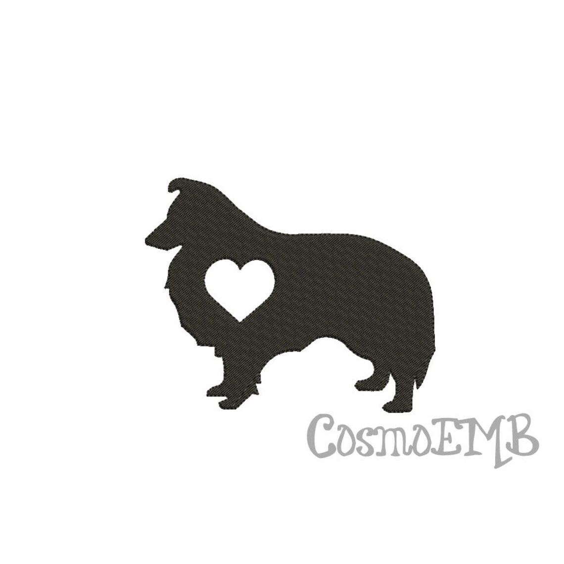 7 Size Sheltie Silhouette Embroidery Design Machine Embroidery - Etsy