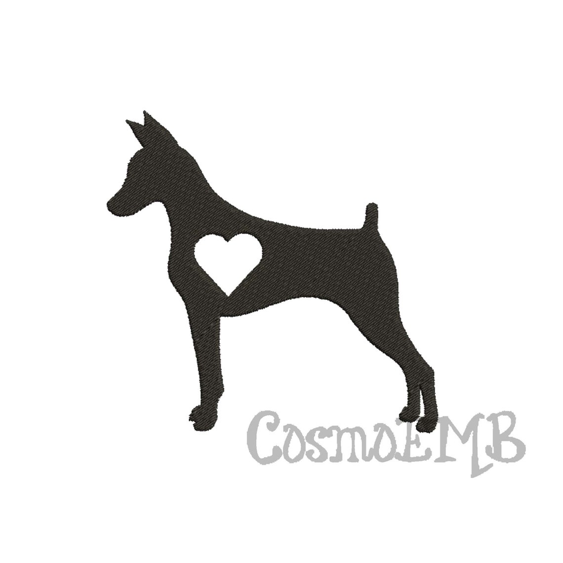 8 Size Toy Fox Terrier Silhouette Embroidery Design Machine - Etsy