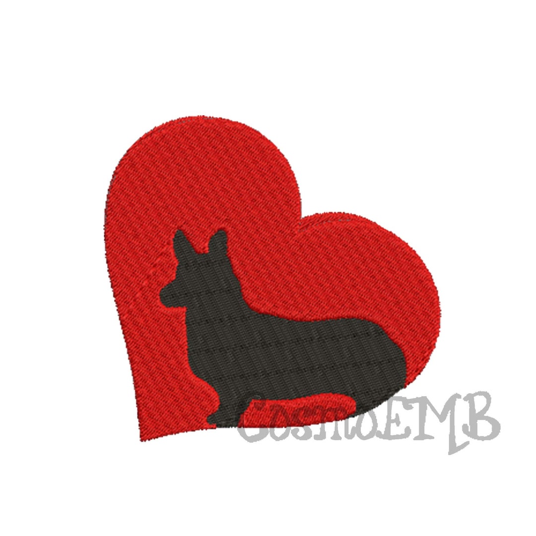 6 Size Corgi Heart Embroidery Design Machine Embroidery - Etsy