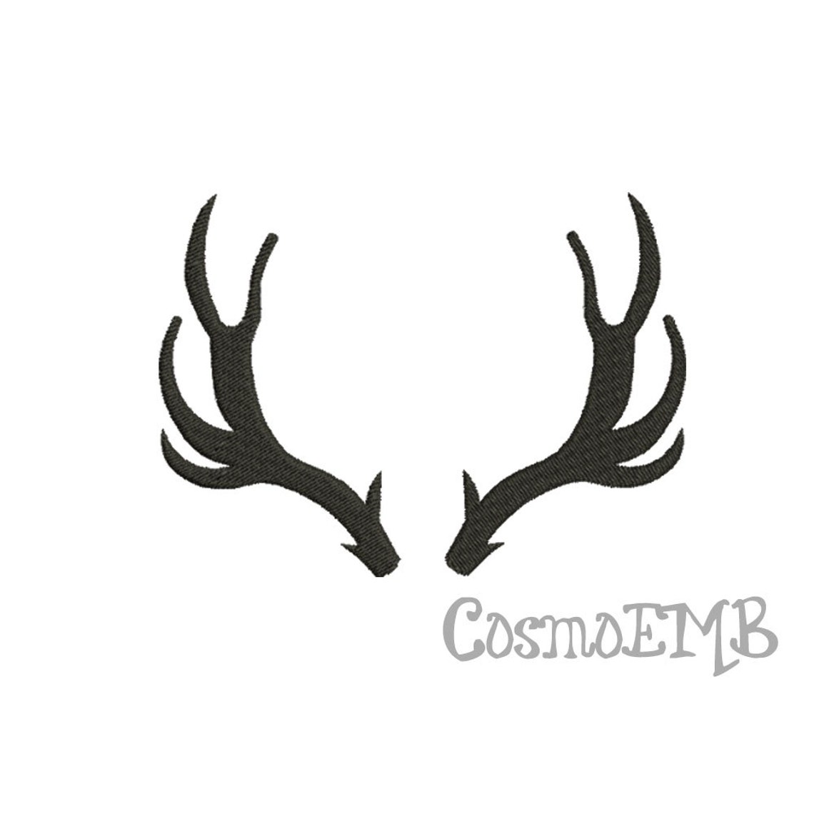 2 Deer Antlers 8 Size Embroidery Design Machine Embroidery - Digital ...