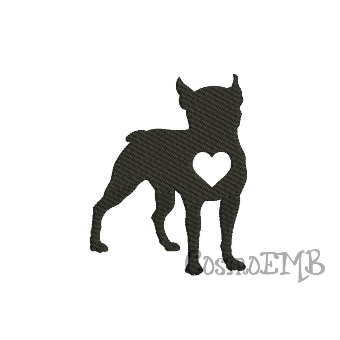 8 Size Pit Bull Silhouette Embroidery Design Machine Embroidery ...