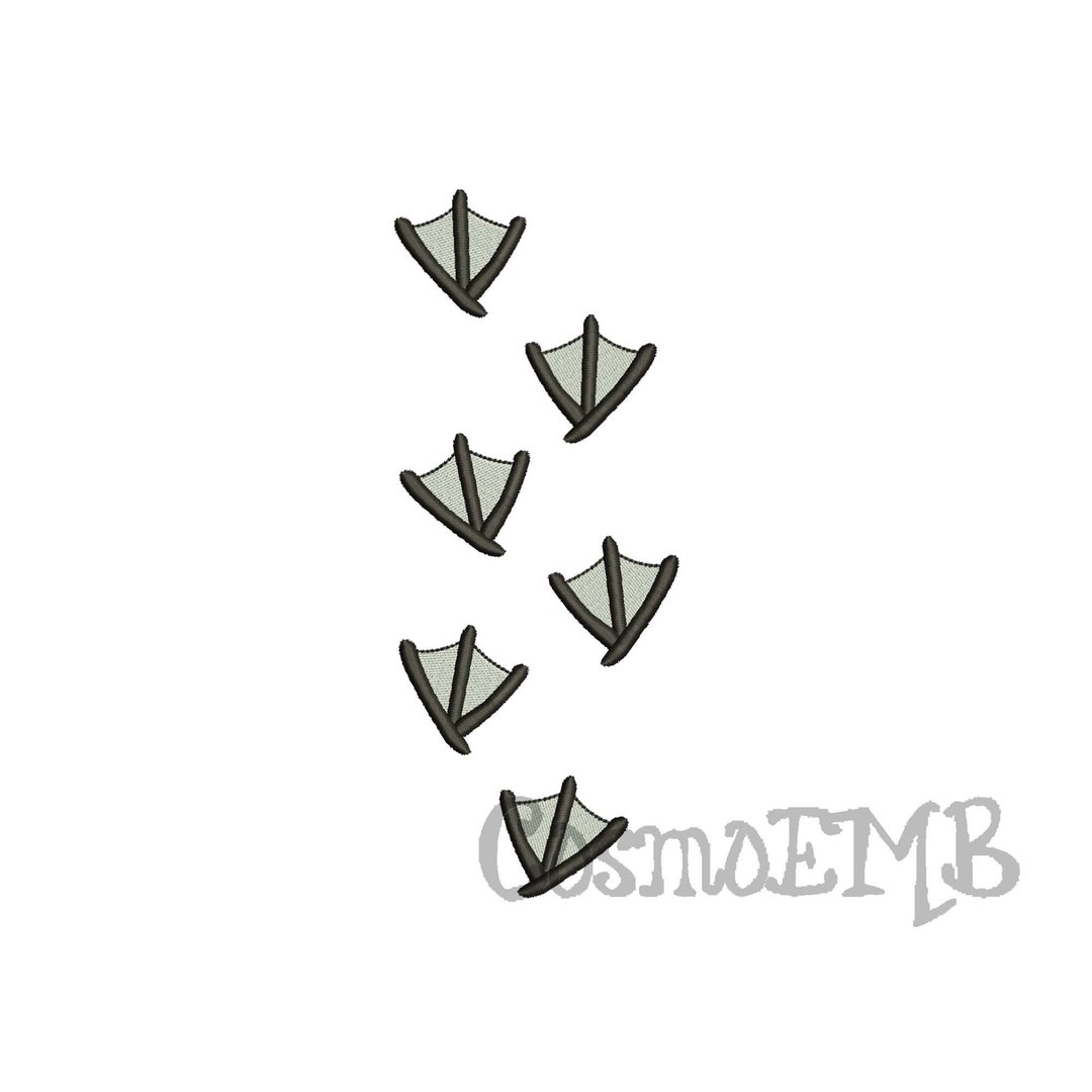 5 Size Duck Tracks Silhouette Embroidery Design Machine Embroidery ...