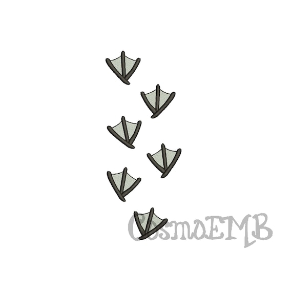 5 Size Duck Tracks Silhouette Embroidery Design Machine | Etsy