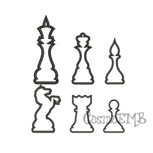 5 Size Chess Piece Applique Embroidery Design Machine Embroidery ...