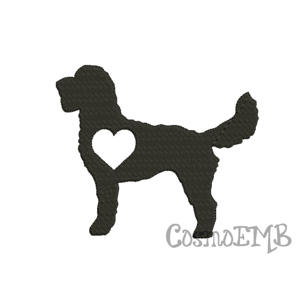 8 Size Labradoodle Silhouette Embroidery Design Machine Embroidery ...