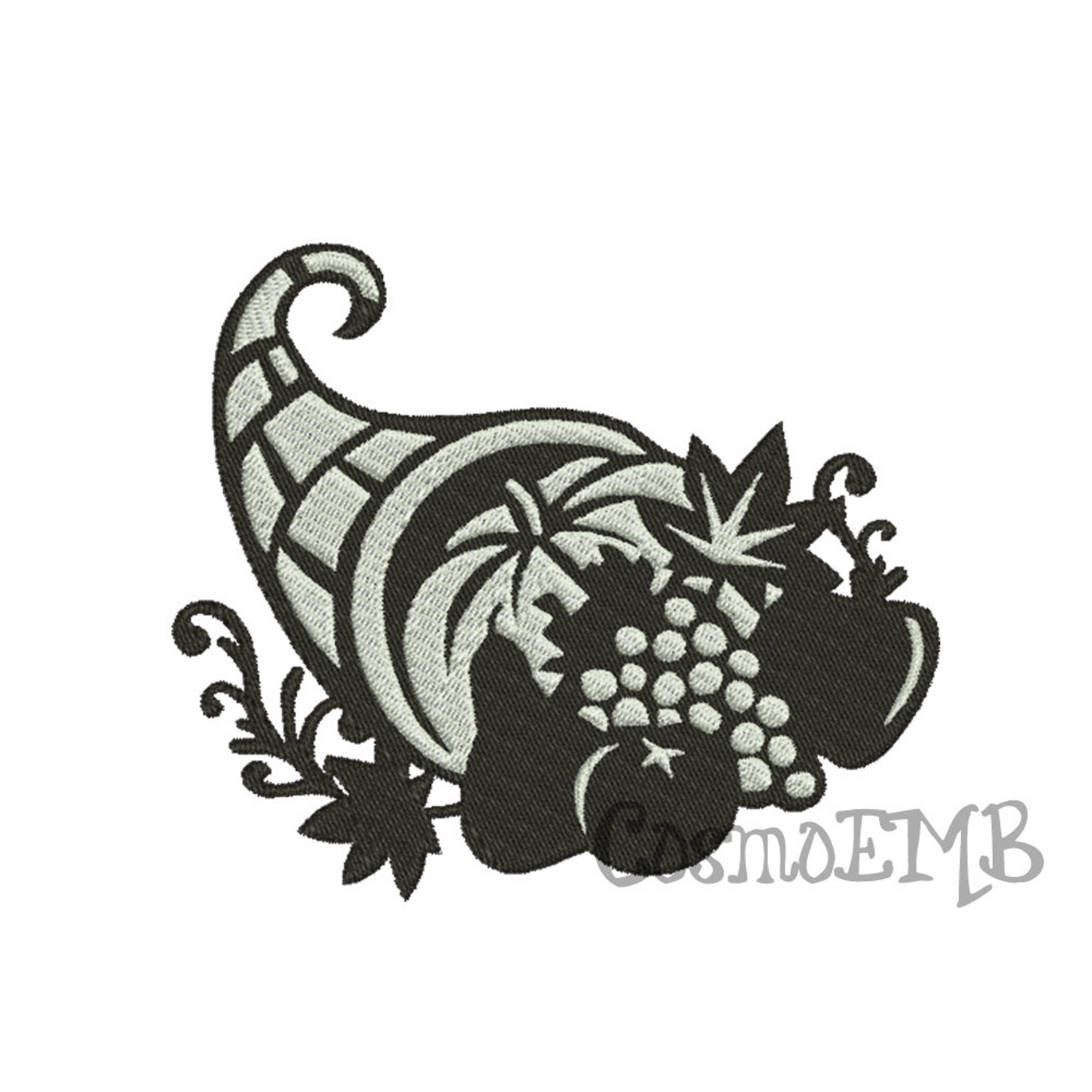 6 Size Cornucopia silhouette Embroidery designs Machine | Etsy