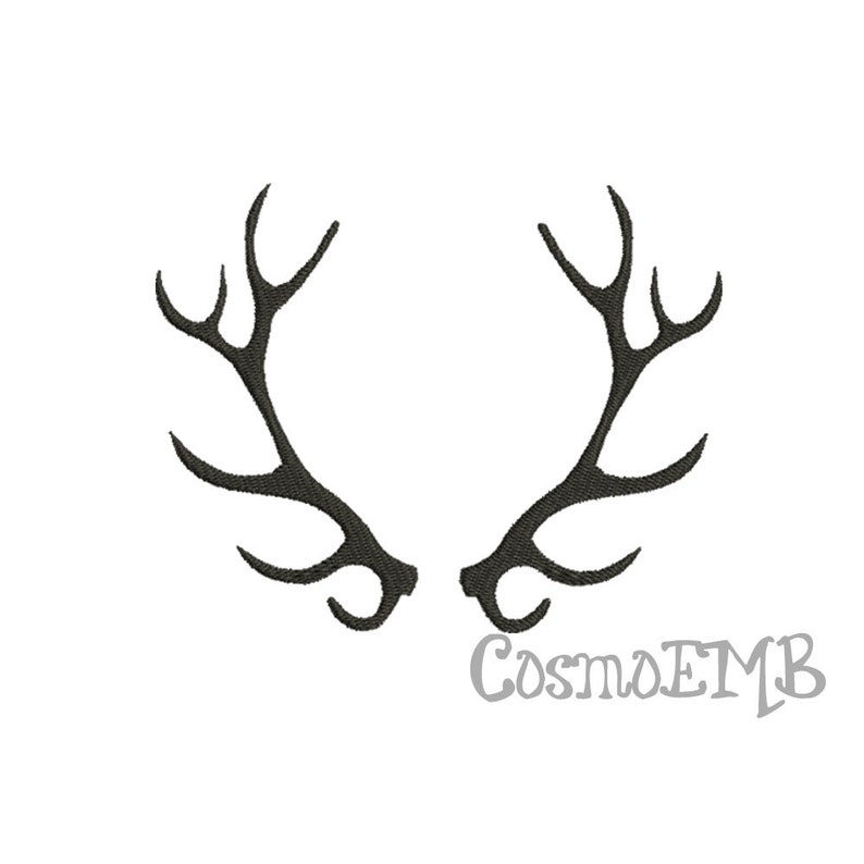 2 Deer Antlers 8 Size Embroidery Design Machine Embroidery - Digital ...