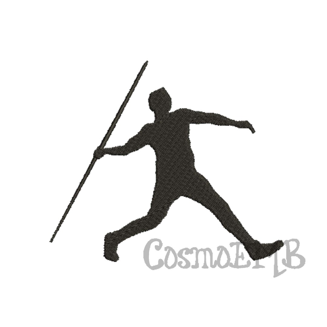 7 Size Javelin Throw Silhouette Embroidery Design Machine Embroidery ...