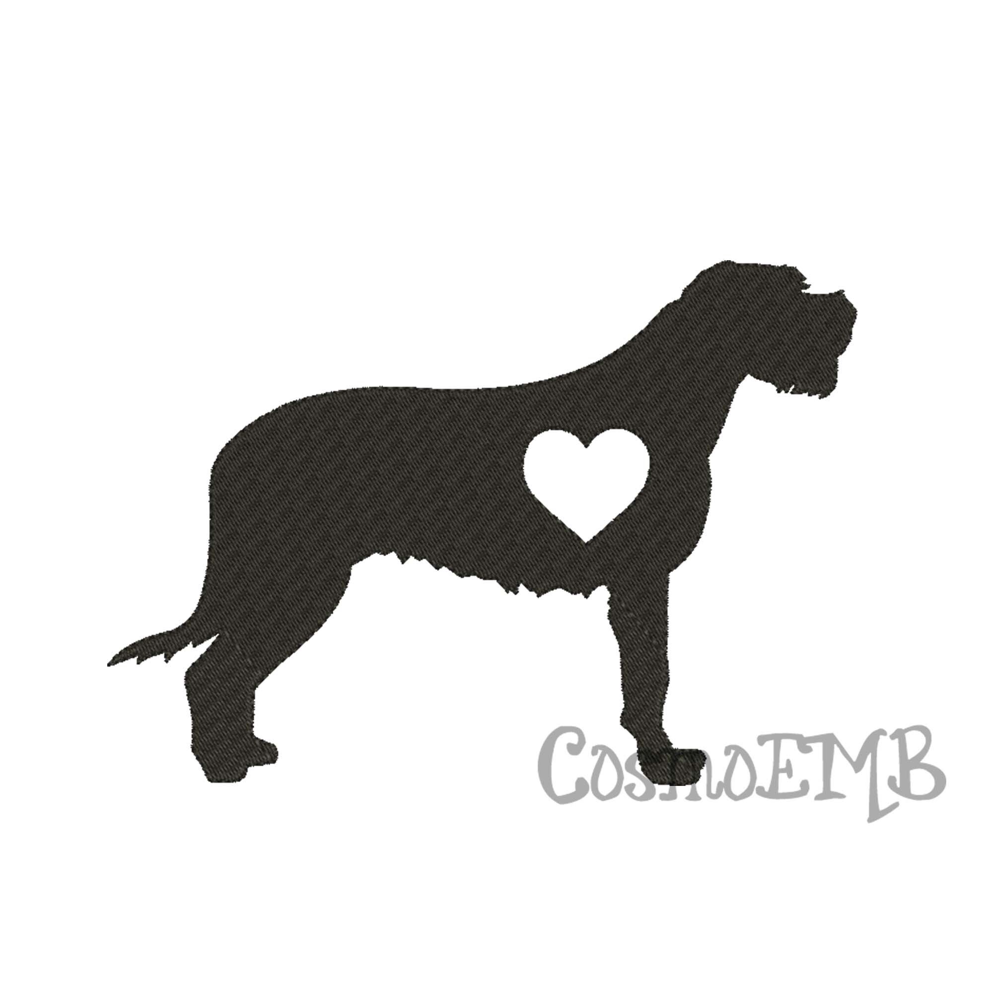 7 Size Irish Wolfhound Silhouette Embroidery Design Machine | Etsy
