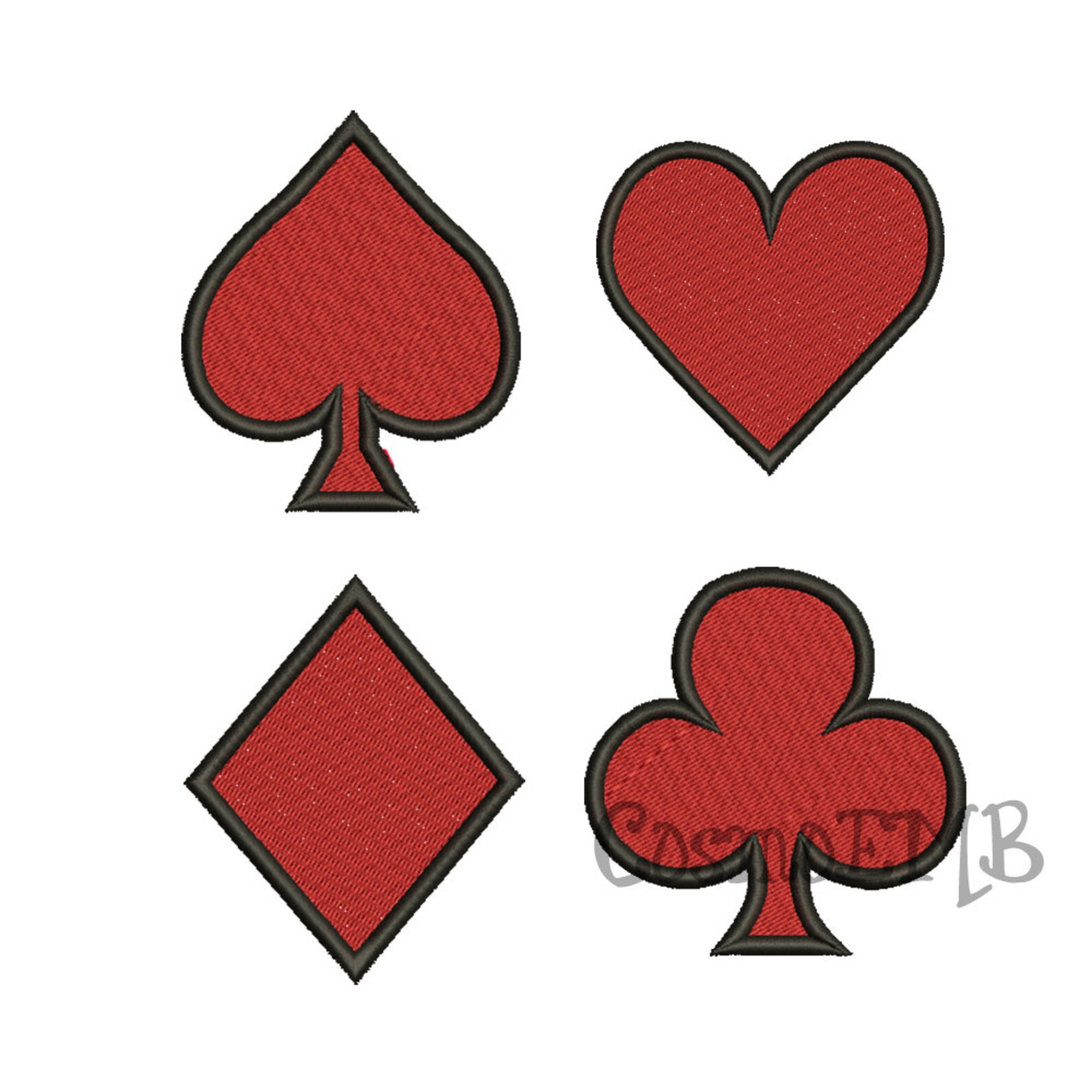 3 Size Suit Cards Embroidery Design Machine Embroidery - Etsy