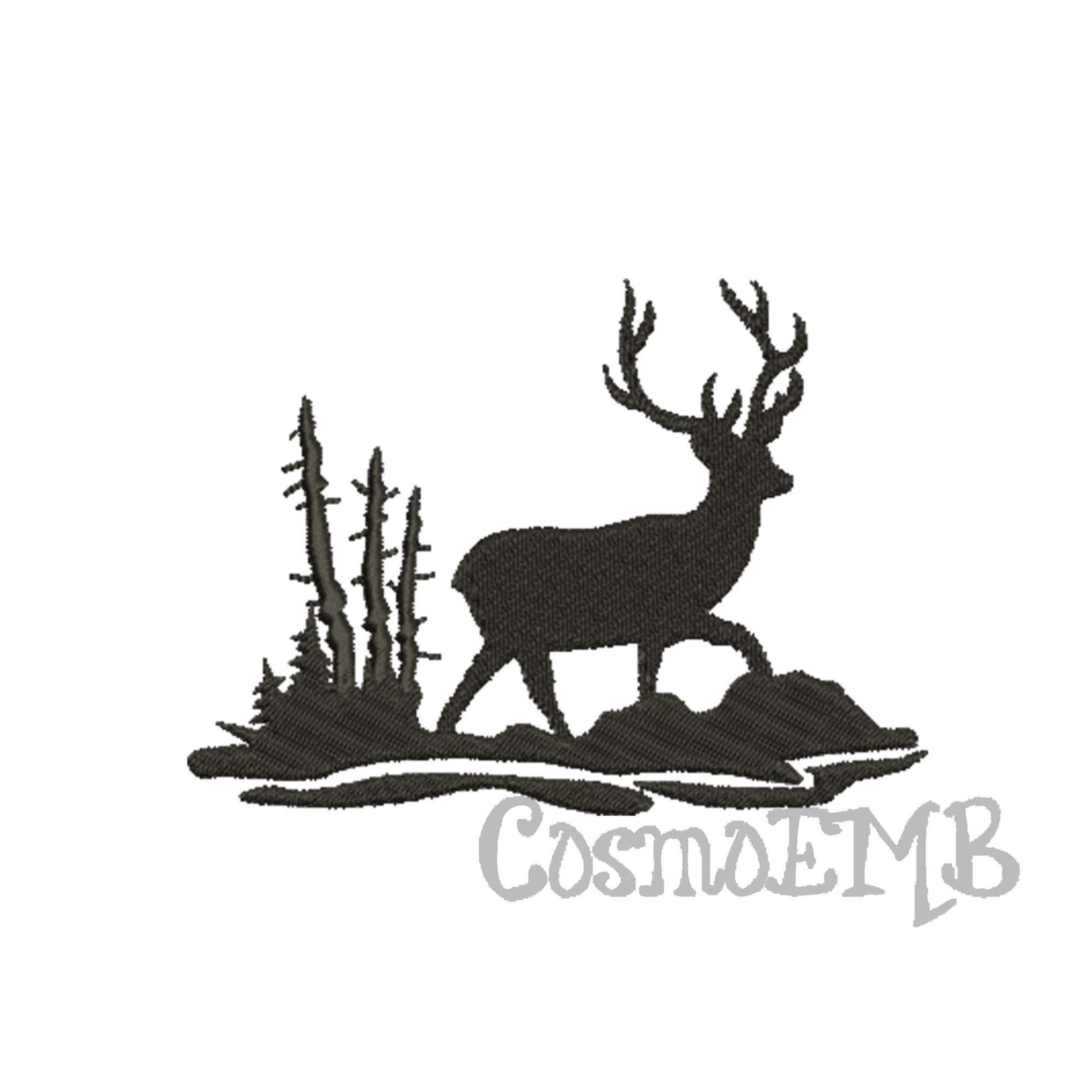 6 Size Deer Silhouette Embroidery Design Machine Embroidery - Etsy