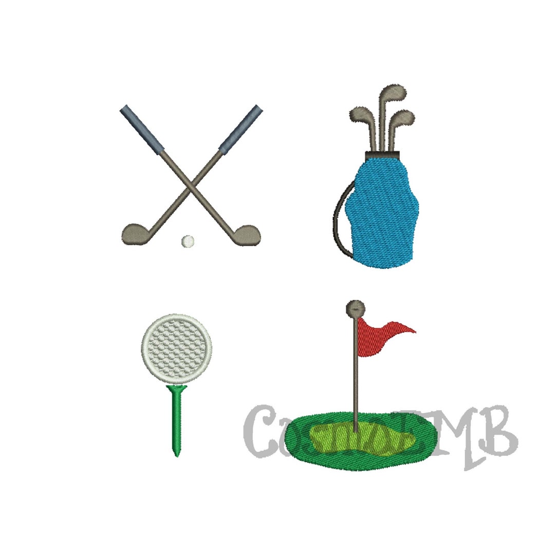 4 Size Mini Golf Embroidery Design Machine Embroidery - Digital INSTANT ...