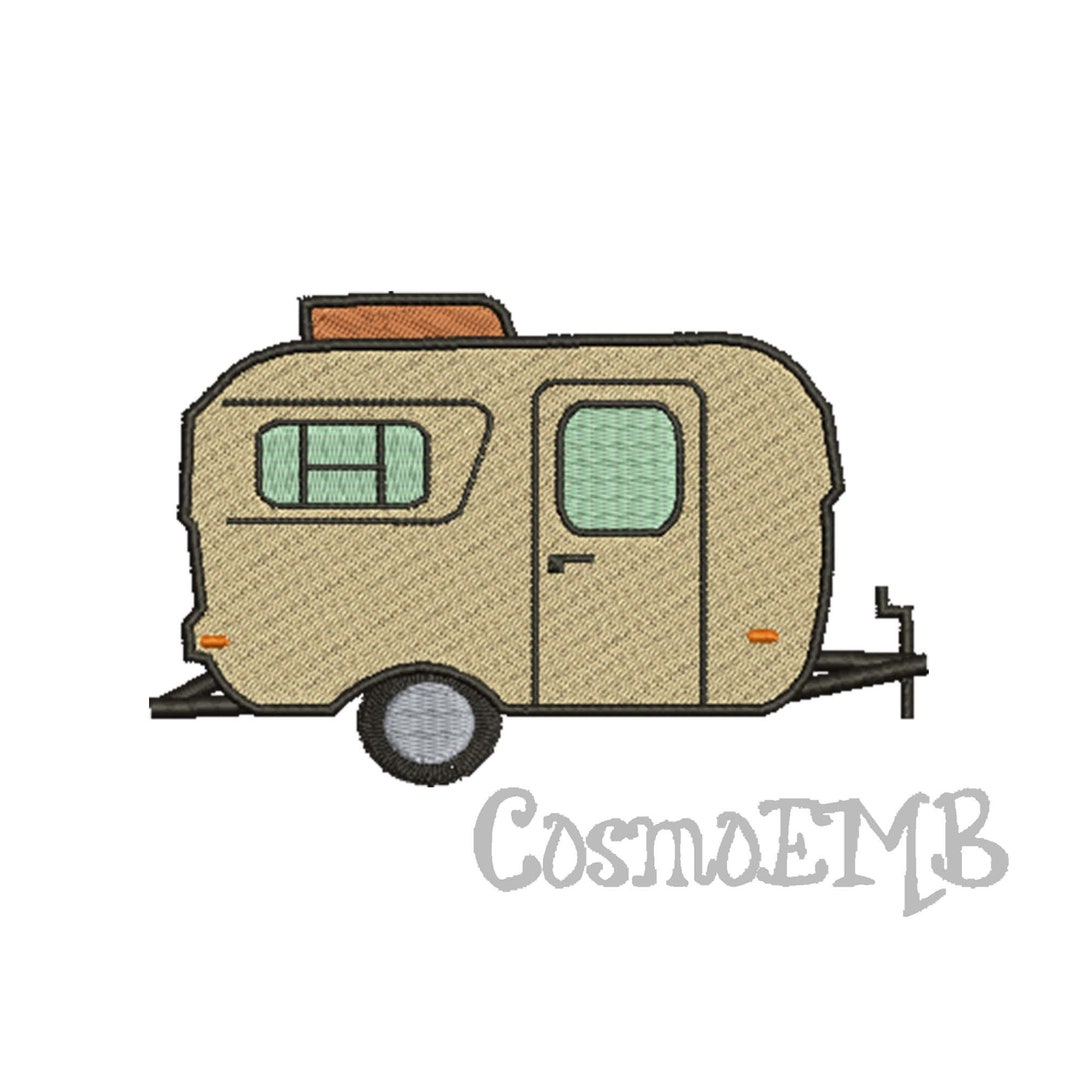 6 Size Camper Caravan Embroidery Design Machine Embroidery - Digital ...