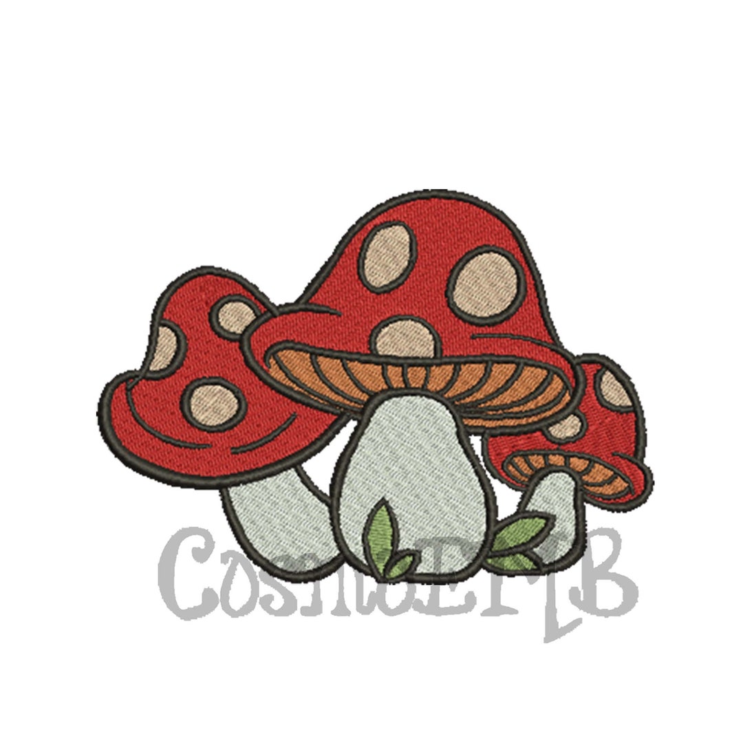 5 Size Mushroom Embroidery Design Machine Embroidery Digital INSTANT ...