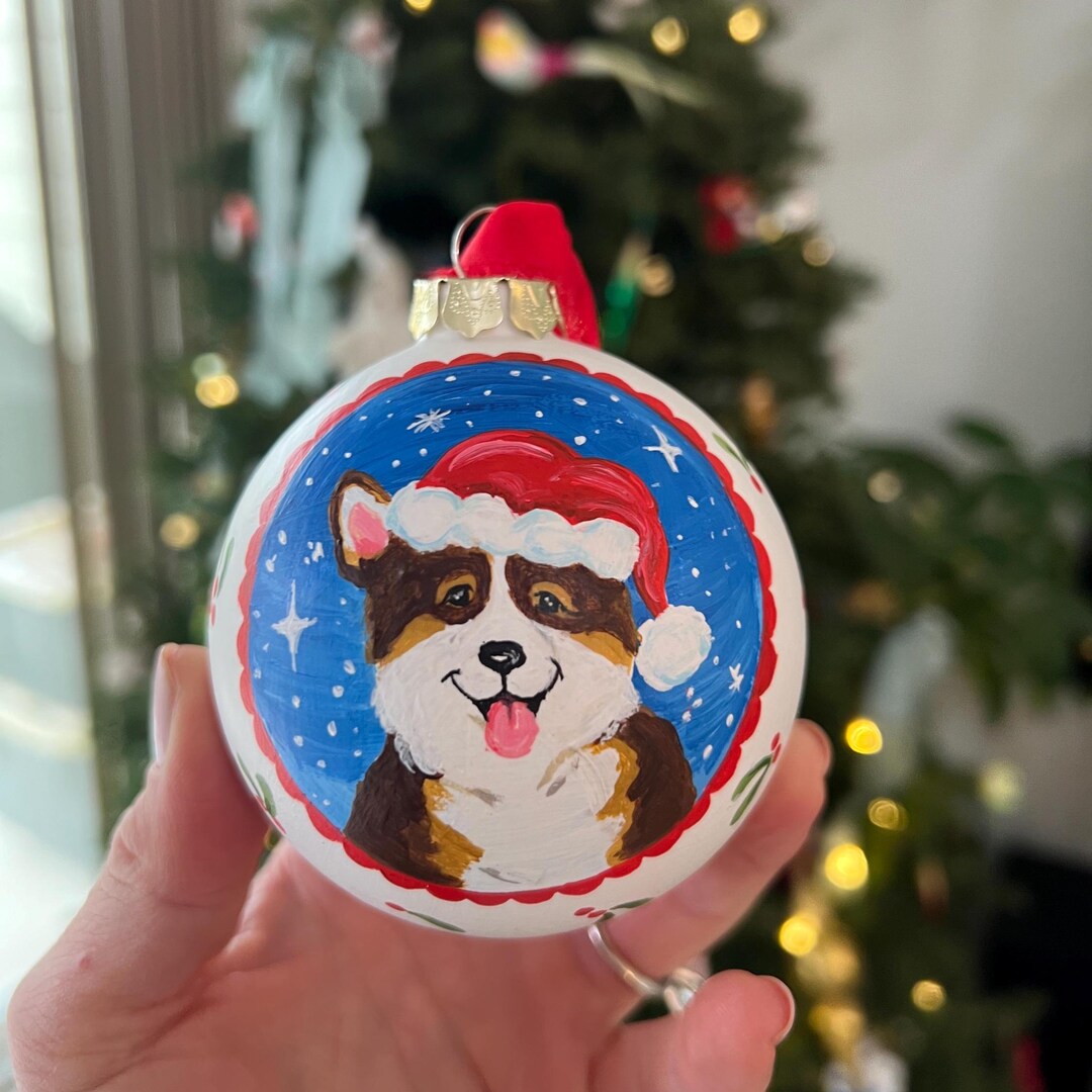 Tri Color Pembroke Welsh Corgi, Christmas Corgi Holiday Corgi Ornament ...