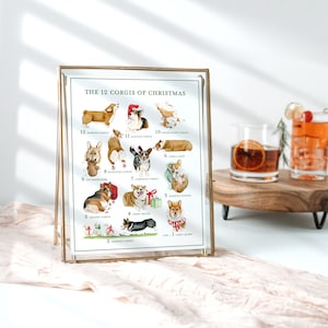 Corgis of Christmas Art Print: Watercolor Holiday Corgi Lover Gift ...