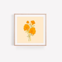 California Poppy Flower Market Art Print, California Poppy Wall Art ...