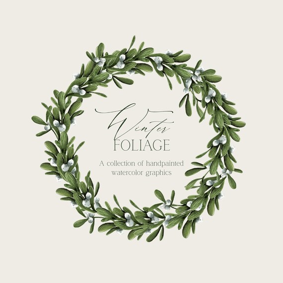 Holiday Greenery Clip Art Holiday Graphics Winter Foliage - Etsy