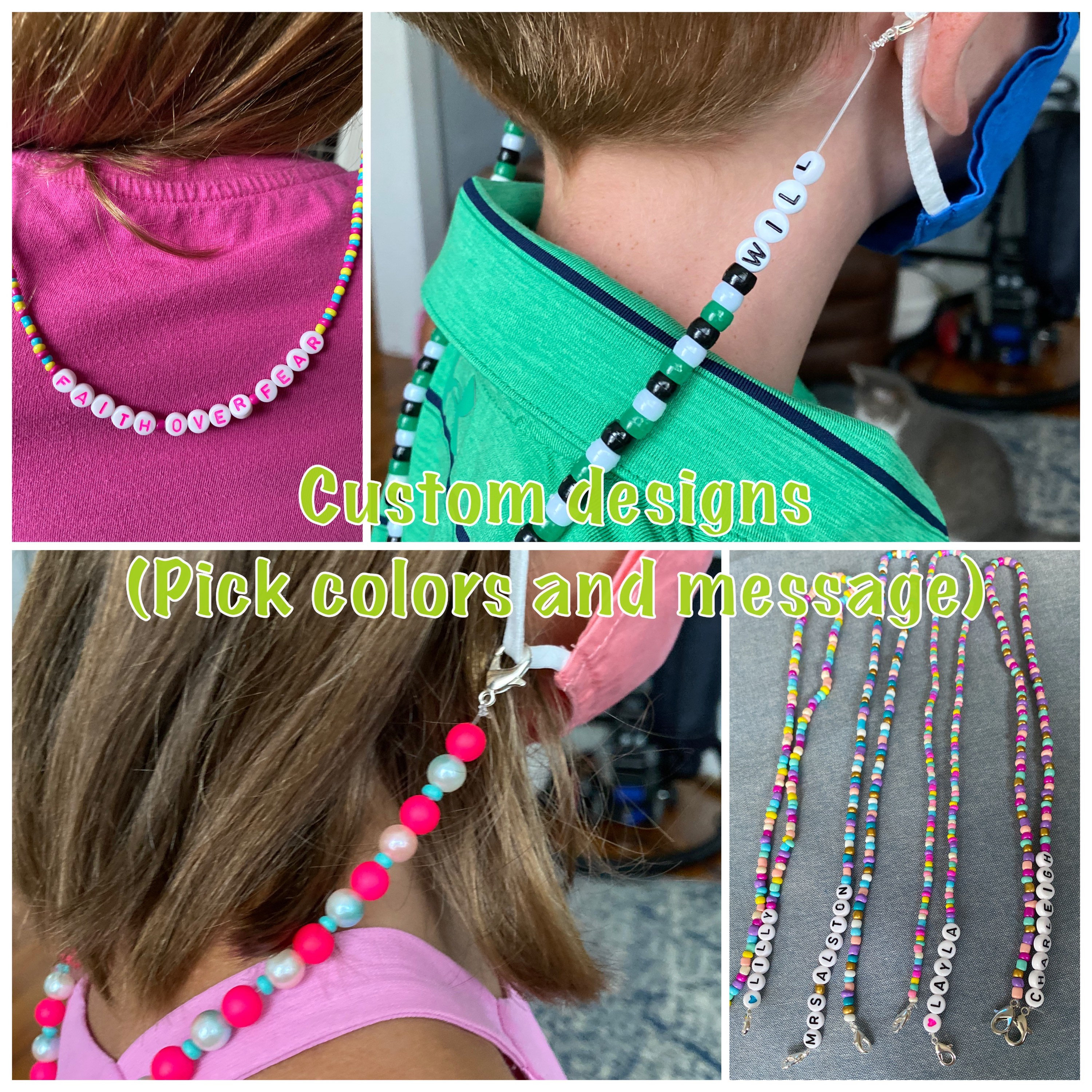 Customized Beaded Facemask Chain - Etsy