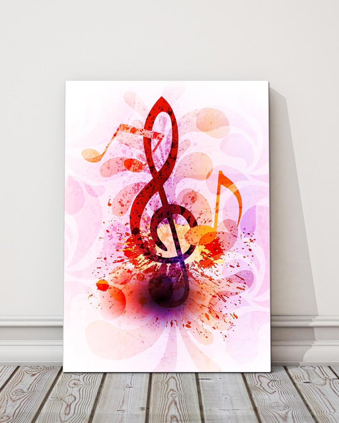 Musical Notes Canvas Print: Colour Splash Effect, Music Lover Decor - Etsy