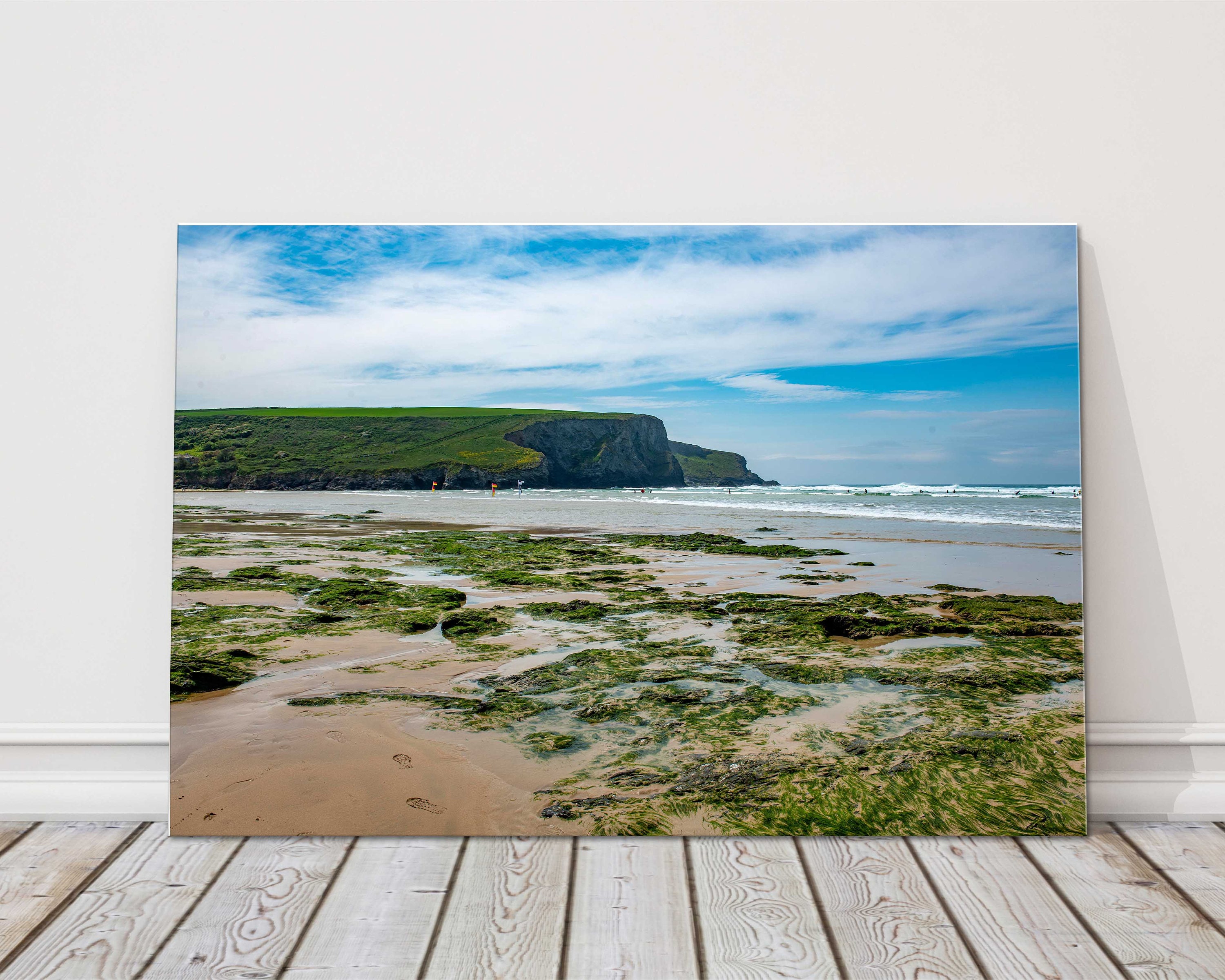 Mawgan Porth Beach at Low Tide Cornwall. Canvas Print Wall - Etsy UK