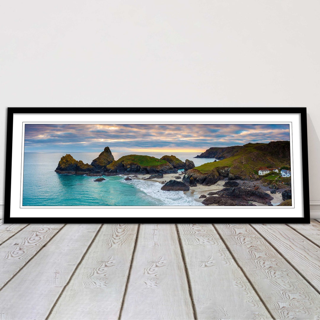 Kynance Cove. Panoramic Framed Picture Print, Cornwall Beach Scene. A ...