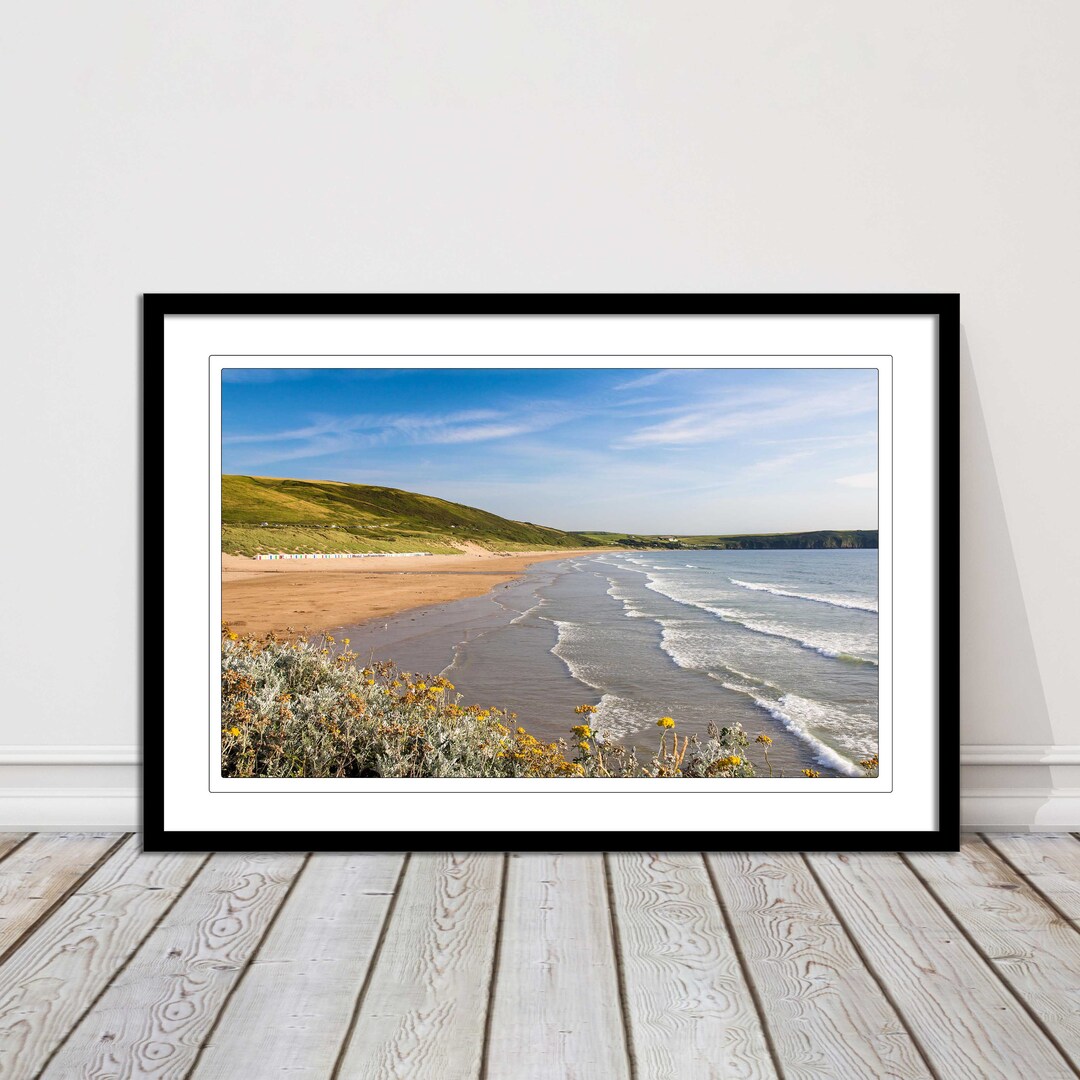 Framed Woolacombe Beach Devon Seascape Print: Coastal Wall Art ...