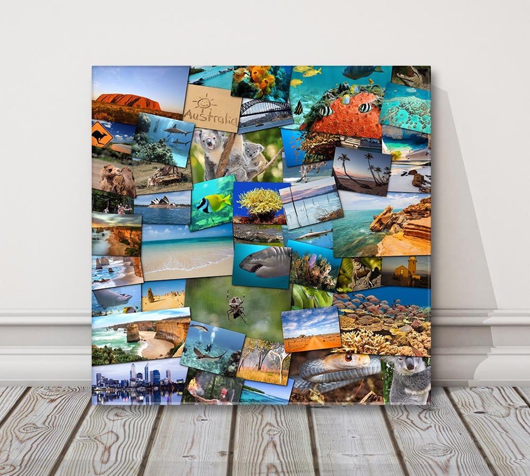 Mixed Shape Random Photo Collage. Whole Area of Canvas Packed With Your ...