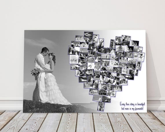 Wedding Photo Collage Canvas Picture Print. Main Photo and - Etsy UK