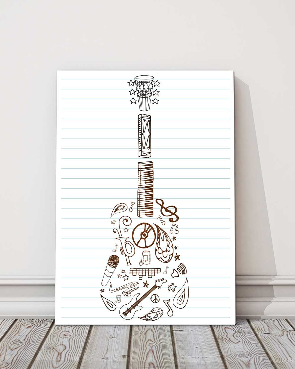 Music Notes Border Guitar