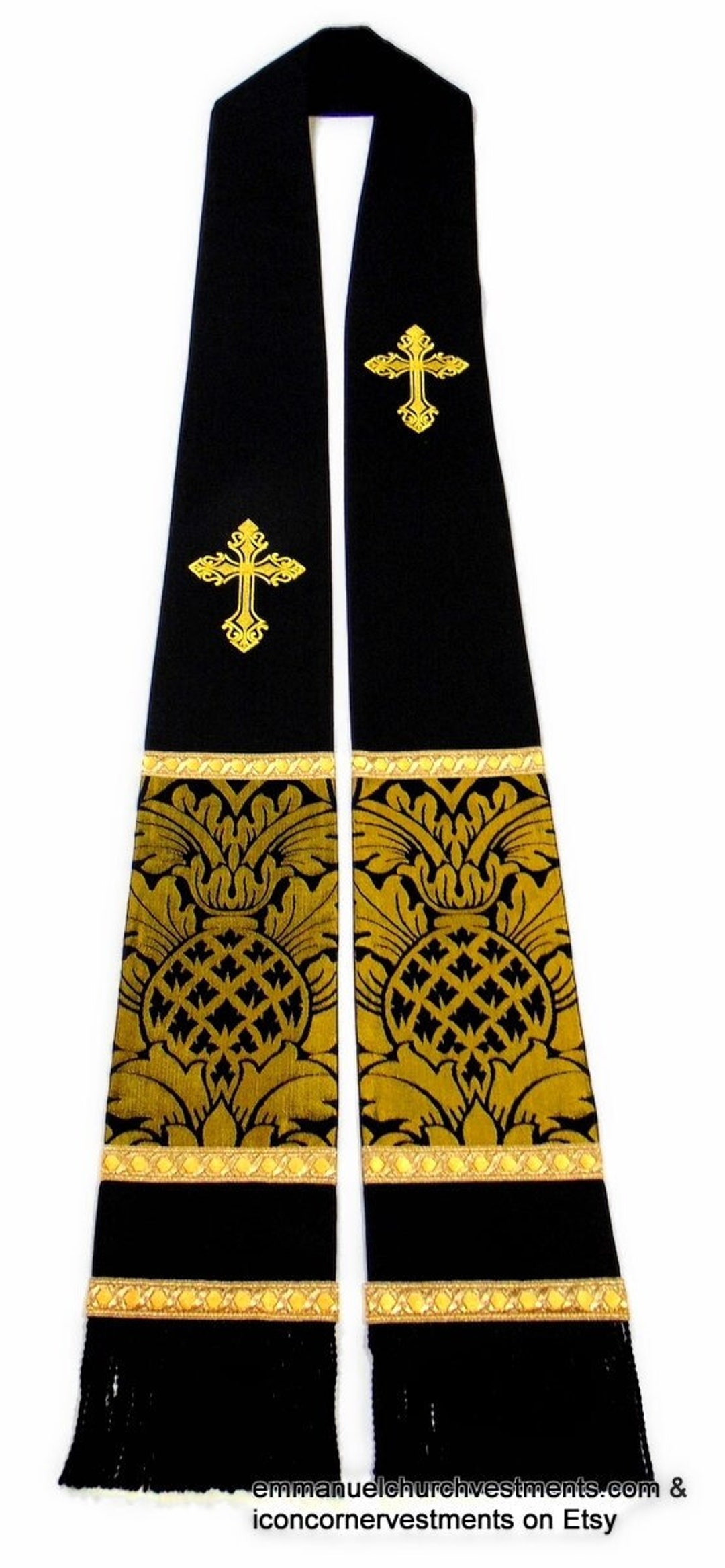 CHRISTIAN CLERGY STOLE for Good Friday, Funerals & Memorials. Features ...