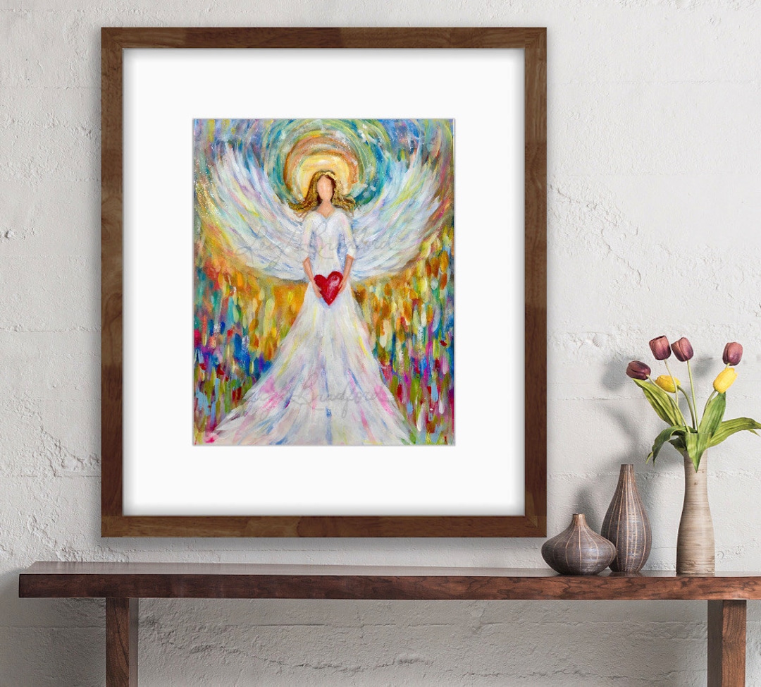 Angel of Love Art Print: Abstract Angelic Painting, Nursery Decor - Etsy