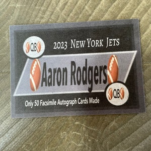 Only 50 Aaron Rodgers 2023 Custom Facsimile Autograph Card New York ...