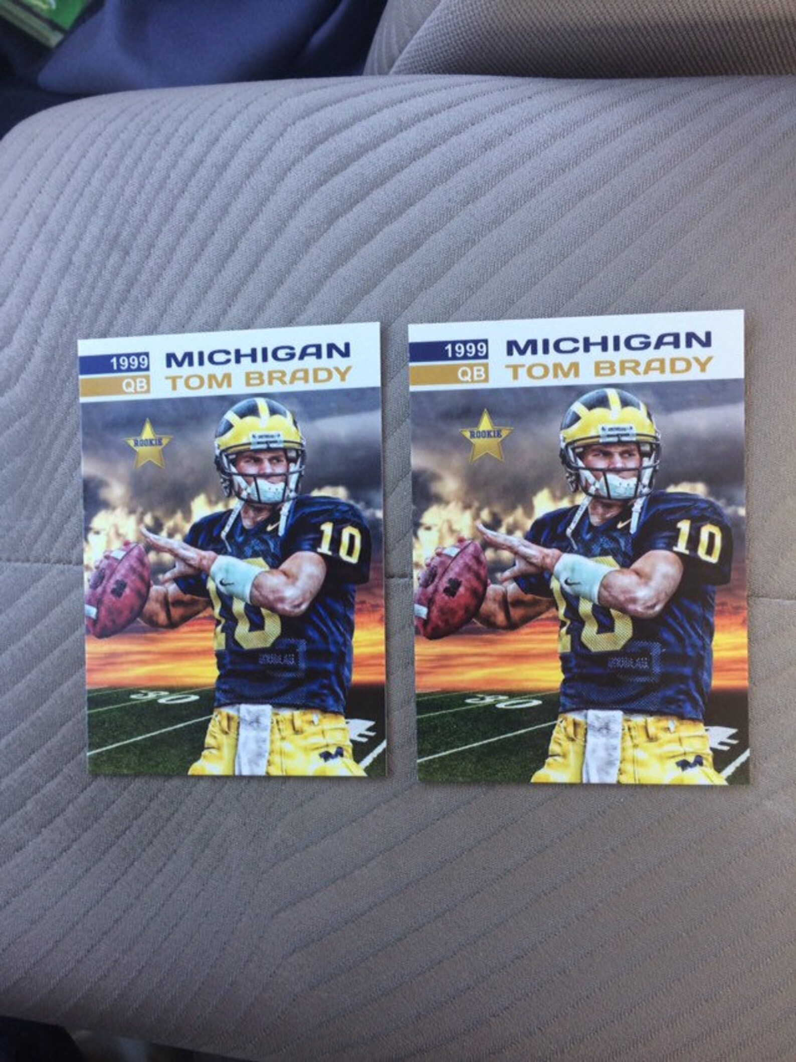 1999 Tom Brady Michigan Rookie Card...two Card Lot - Etsy UK
