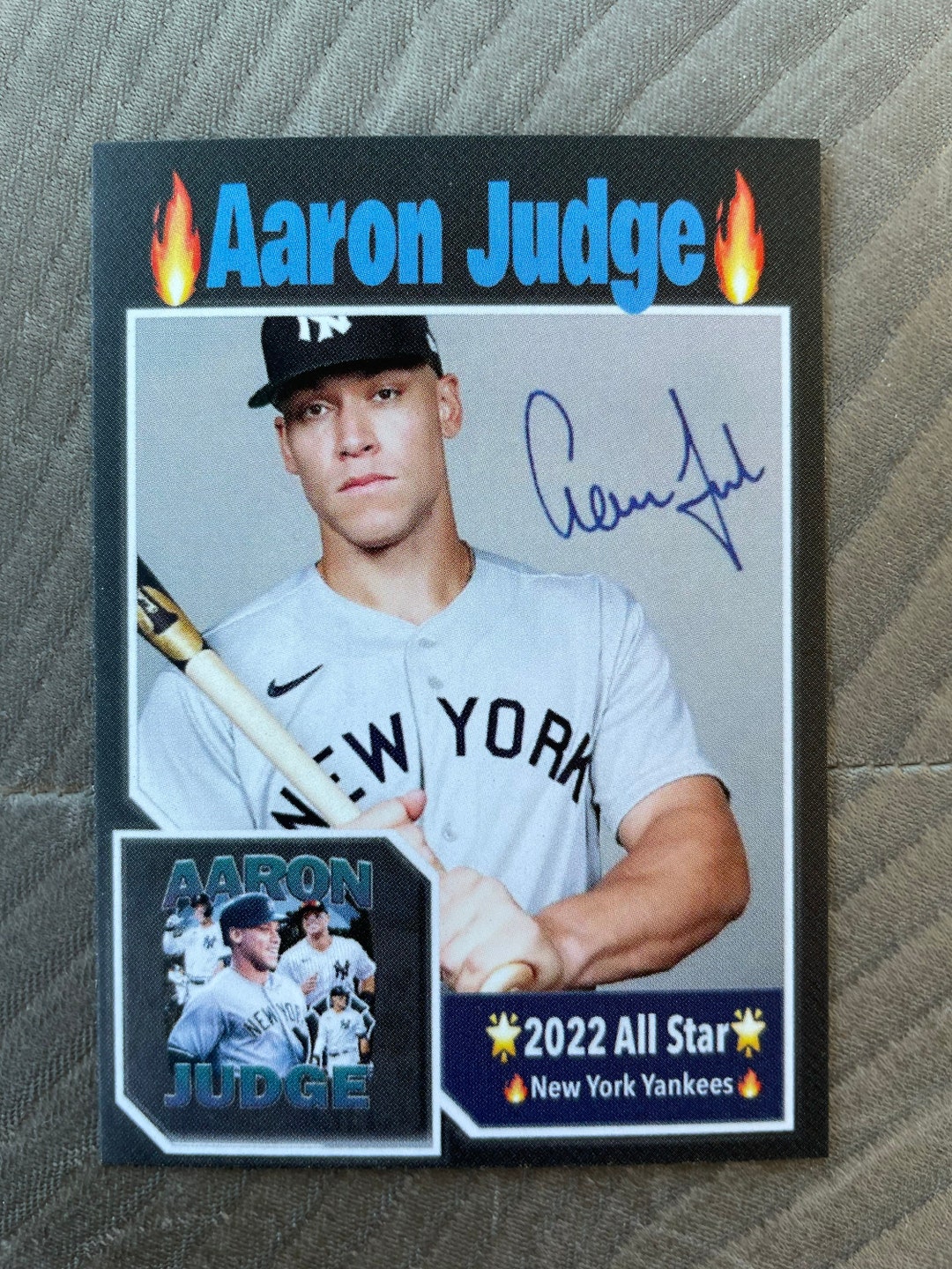 Only 50 Aaron Judge Custom Facsimile Autograph 2022 All Star New York ...