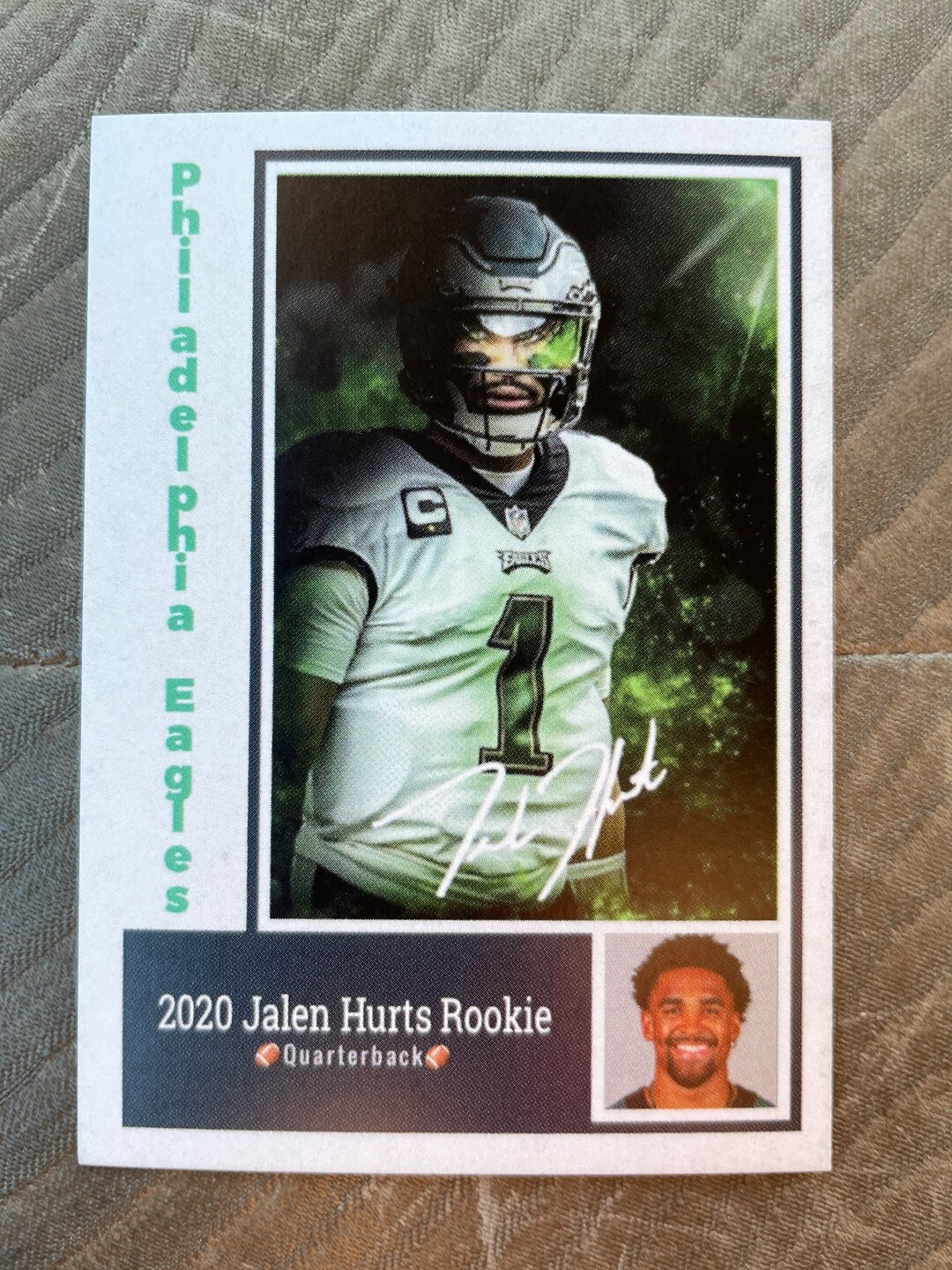 Only 50 Jalen Hurts Custom Rookie Facsimile Autograph Eagles ...