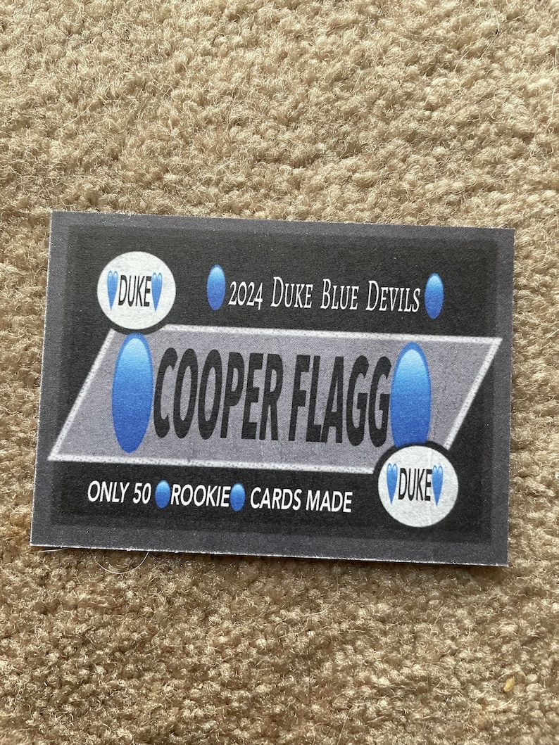 Only 50 Cooper Flagg Custom Rookie Card Duke Blue Devils - Etsy