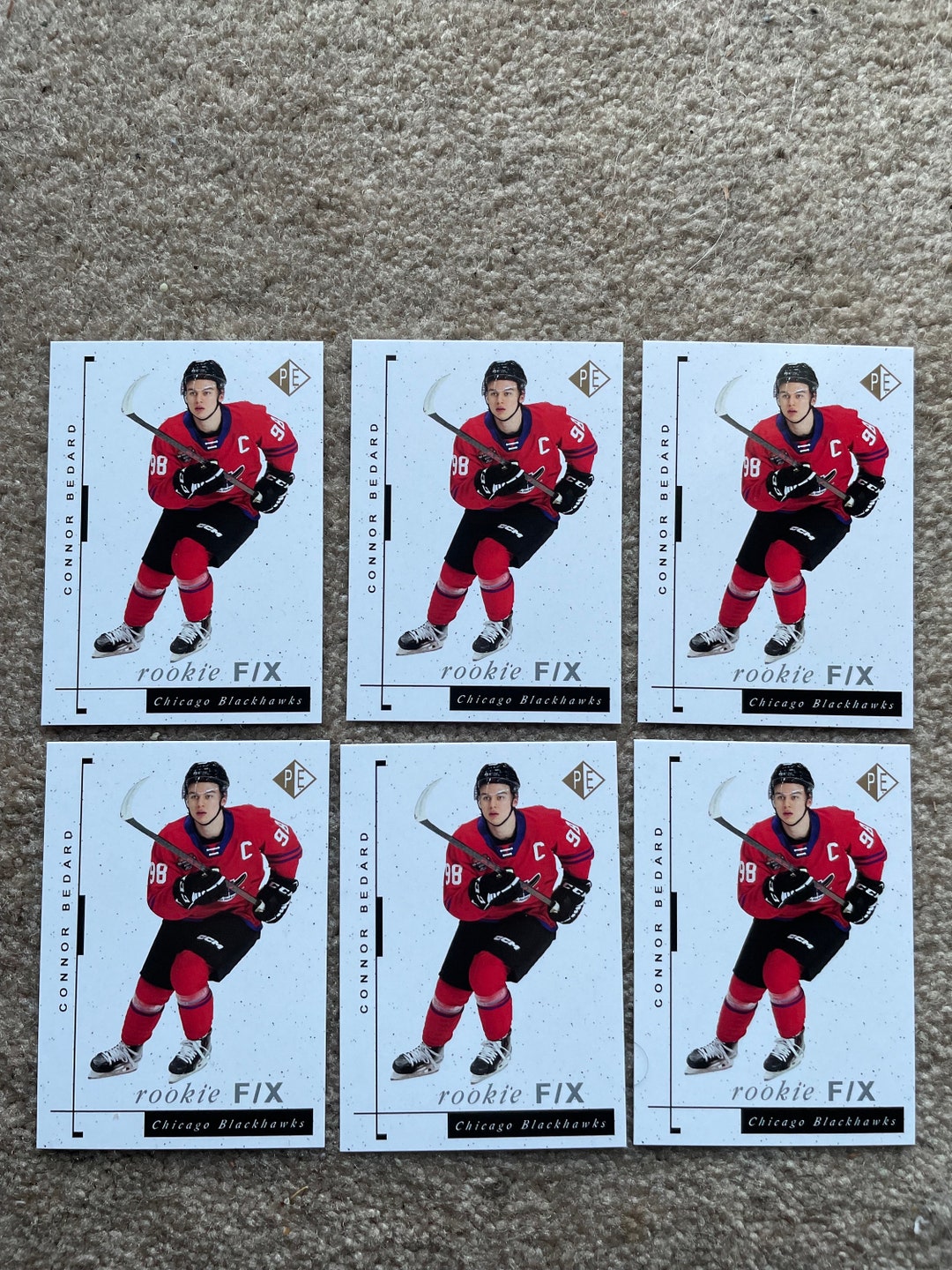 6 Cards Connor Bedard Custom Rookie Card Lot Chicago Blackhawks - Etsy ...