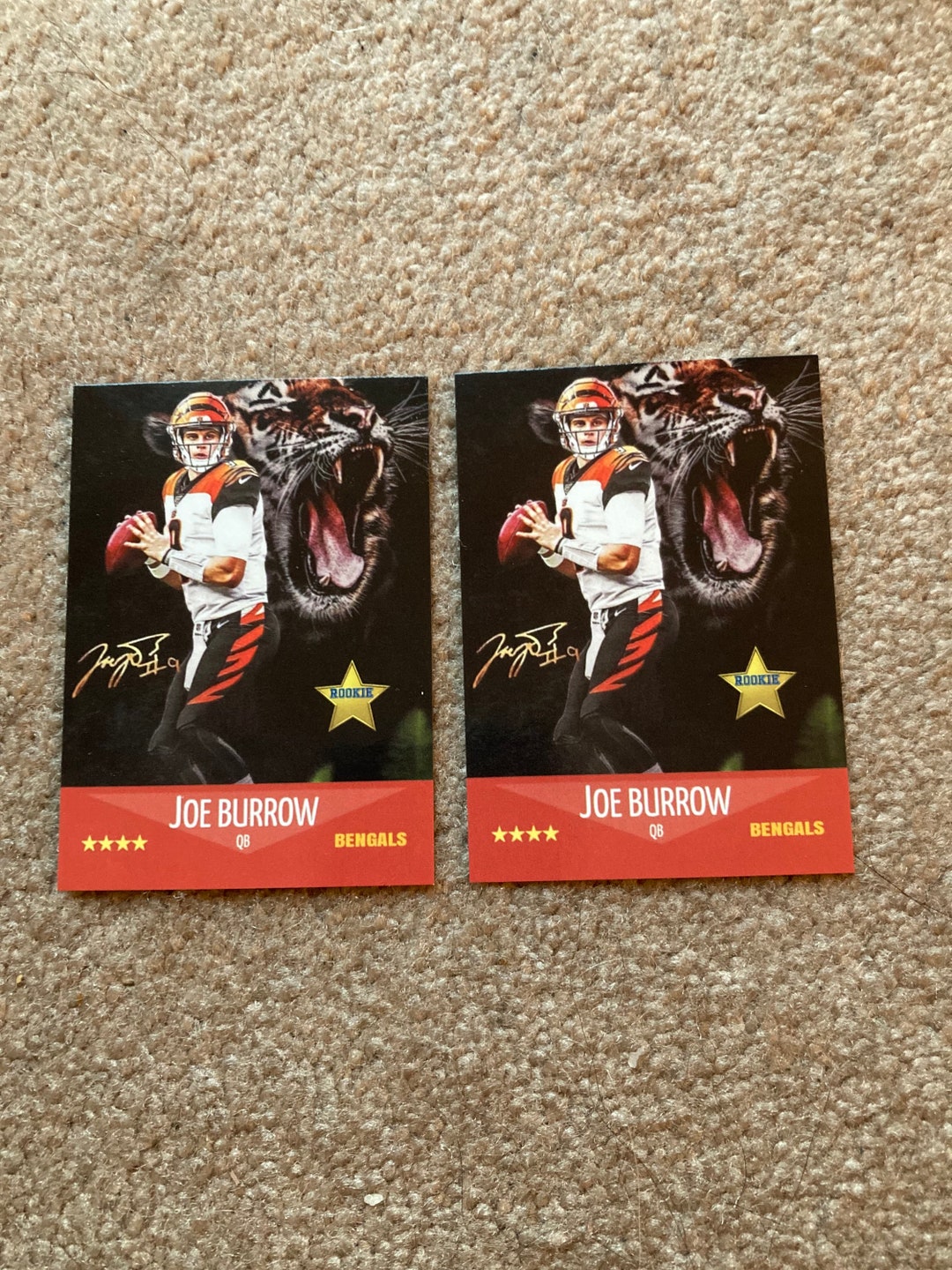 Joe Burrow Two Card Custom Rookie Lot Cincinnati Bengals - Etsy