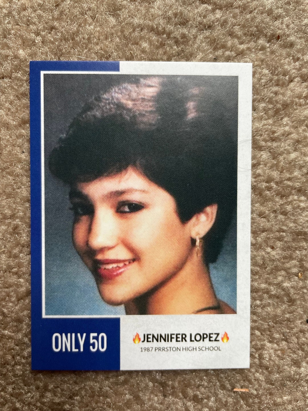 Only 50 Jennifer Lopez High School Photo Custom Card - Etsy