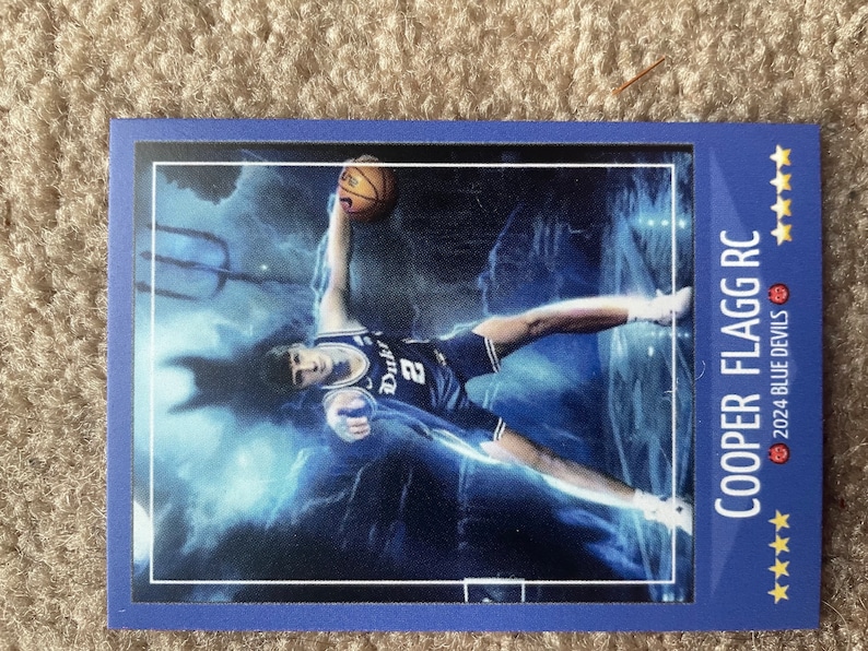 Only 50 Cooper Flagg Custom Rookie Card Duke Blue Devils - Etsy