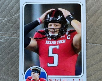 Patrick Mahomes Texas Tech Card - Etsy